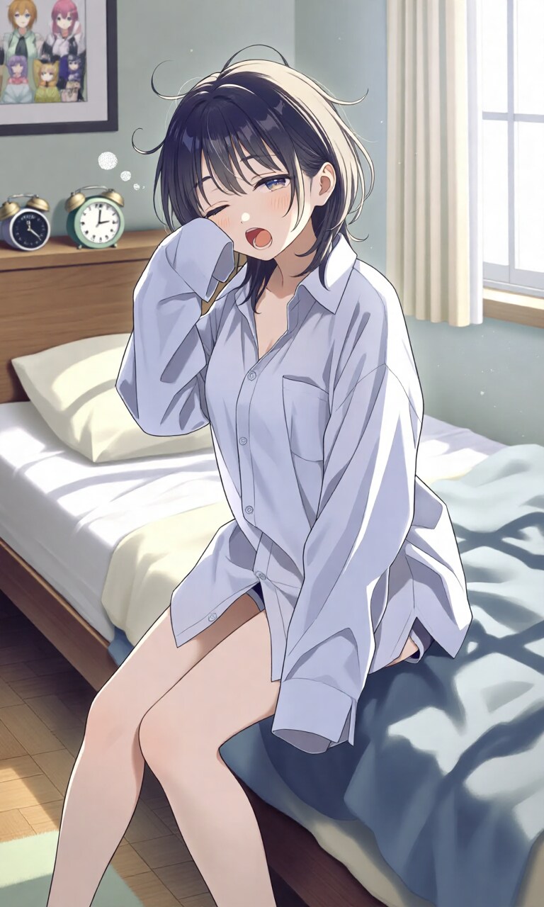 寝起き 彼シャツ | chichi-pui（ちちぷい）AIイラスト専用の投稿＆生成サイト