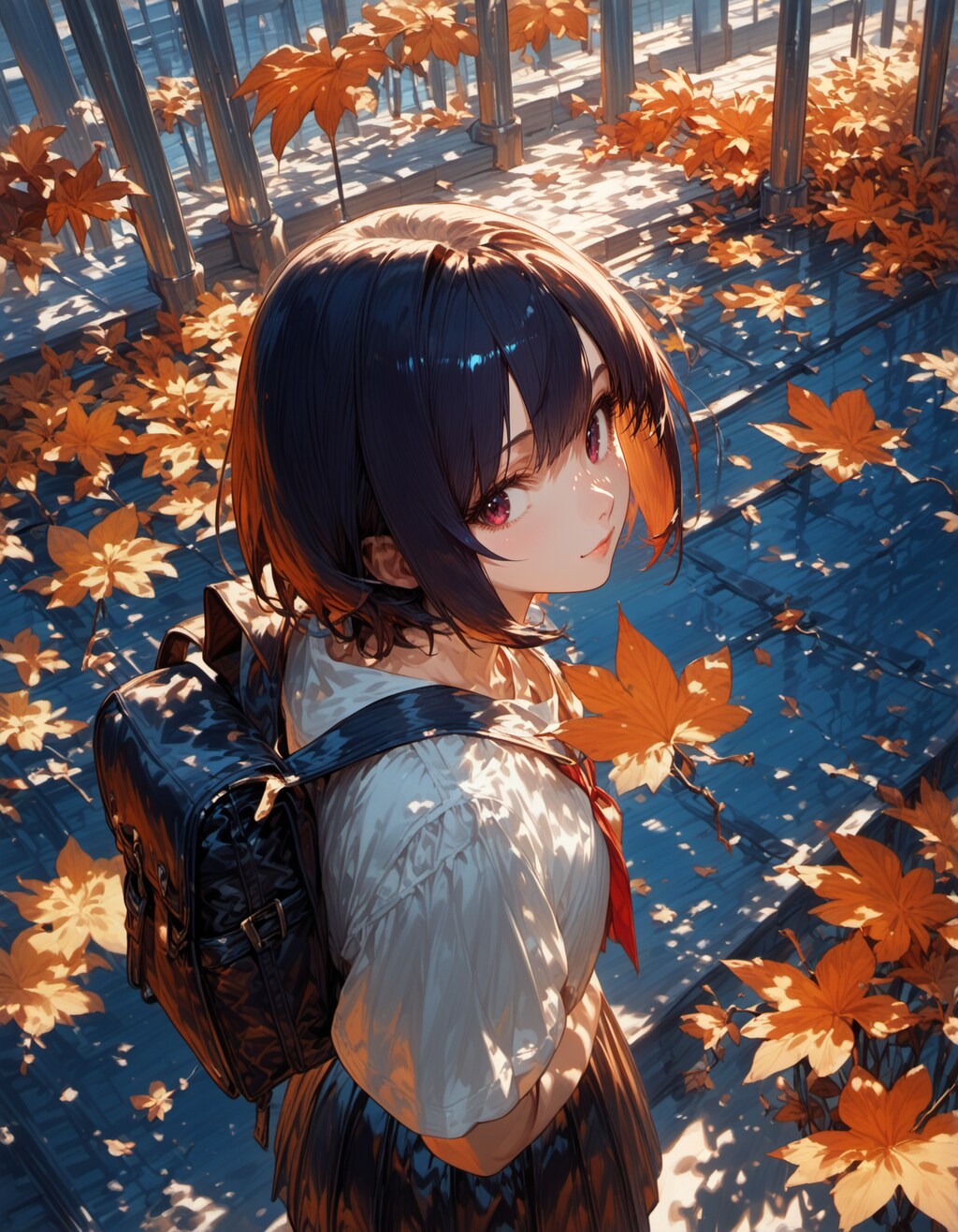 Maple Leaf Path | ちちぷいAIイラスト