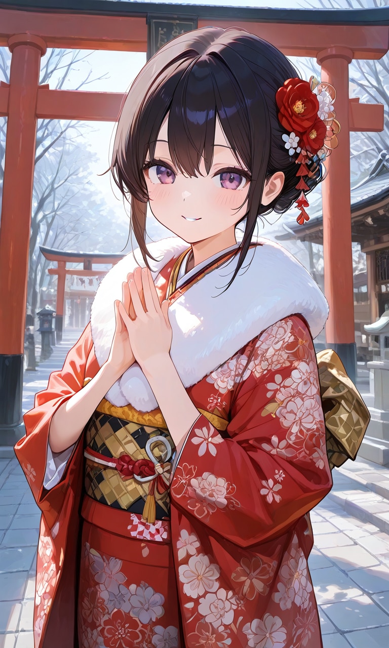 新年のお参り | chichi-pui（ちちぷい）AIイラスト専用の投稿＆生成サイト