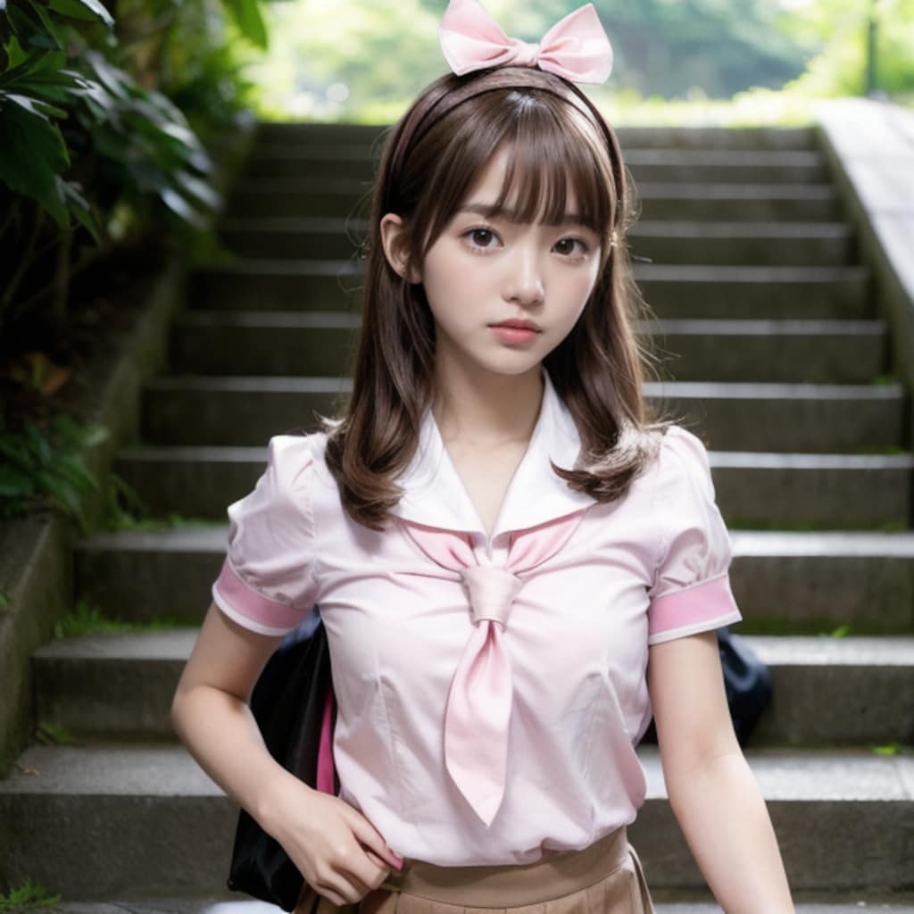 学校の階段 | chichi-pui（ちちぷい）AIグラビア・AIフォト専用の投稿＆生成サイト