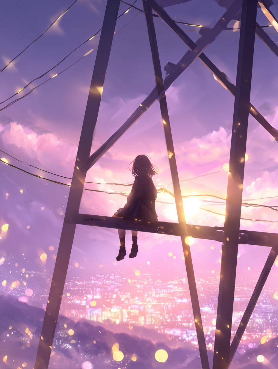 鉄塔から | chichi-pui（ちちぷい）AIイラスト専用の投稿＆生成サイト