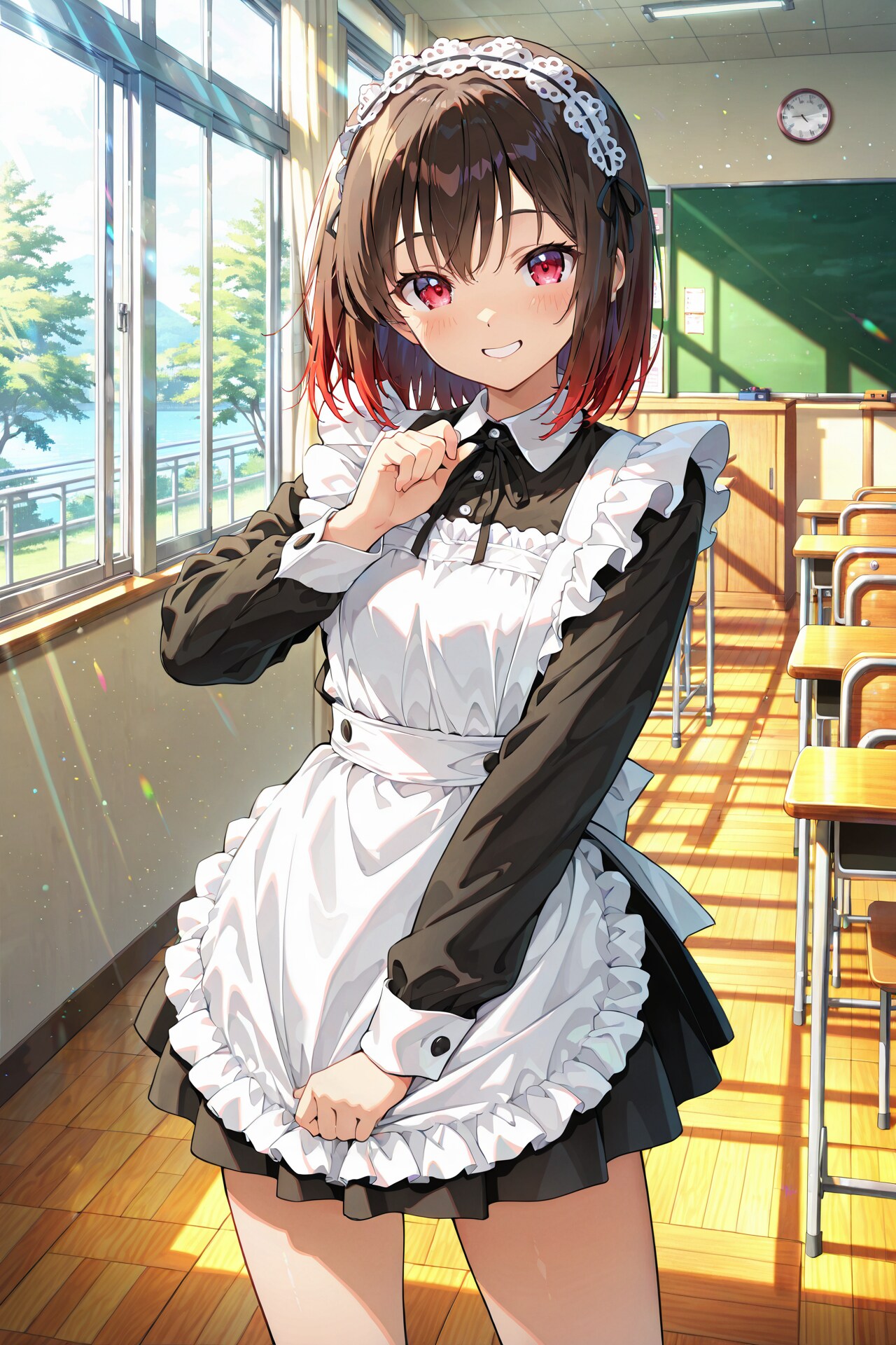 放課後メイドタイム♪ 〜スカートひらりの青春日誌〜 Y717 | chichi-pui（ちちぷい）AIイラスト専用の投稿＆生成サイト