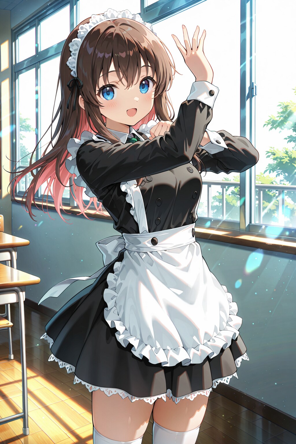 放課後メイドタイム♪ 〜スカートひらりの青春日誌〜 Y717 | chichi-pui（ちちぷい）AIイラスト専用の投稿＆生成サイト