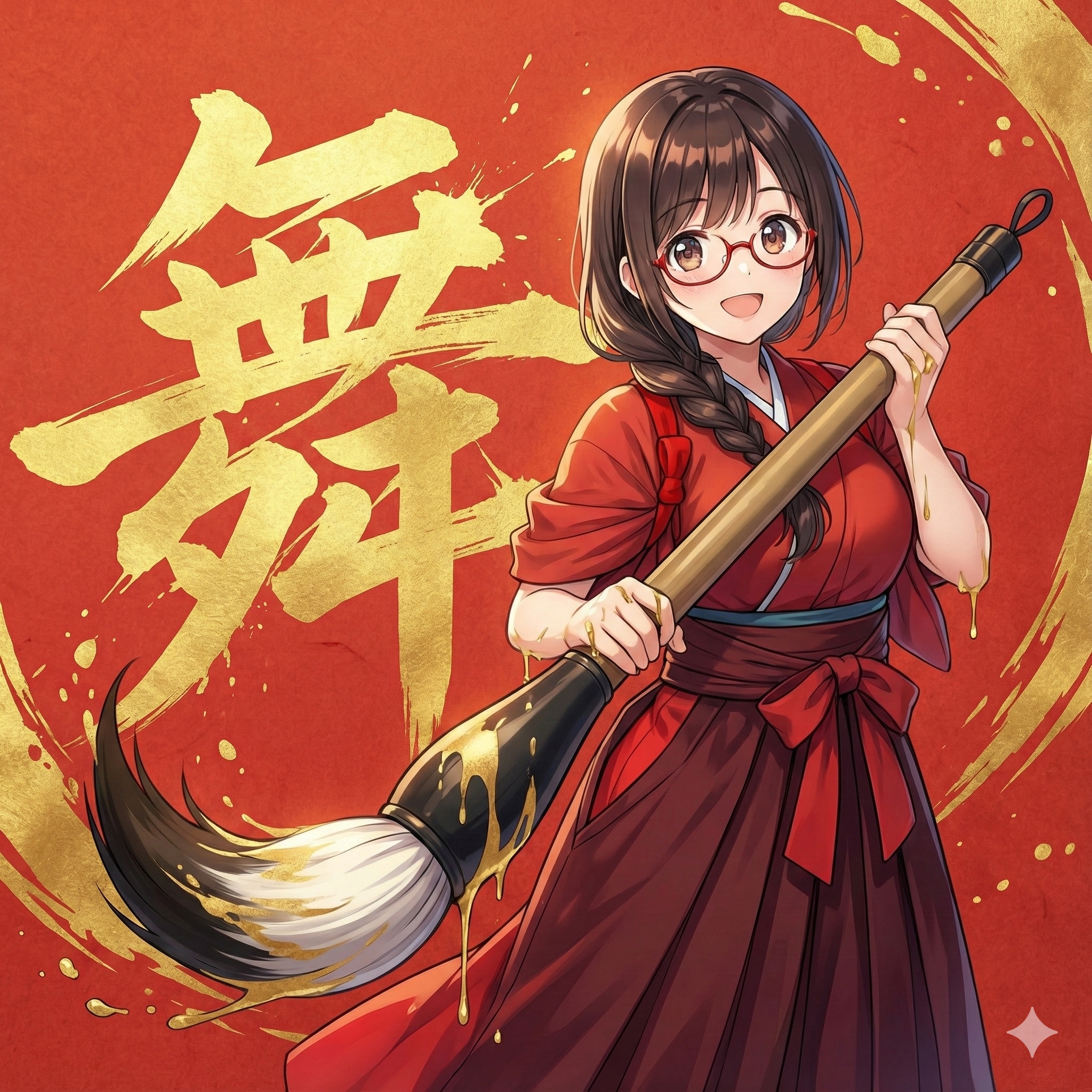 書き初め「舞」 | chichi-pui（ちちぷい）AIイラスト専用の投稿＆生成サイト