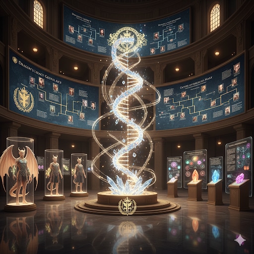 🧬 「竜の墓場博物館」展示解説：『高次元の系譜：DNAの多次元展開と永遠の恩恵』 | chichi-pui（ちちぷい）AIイラスト専用の投稿 ...