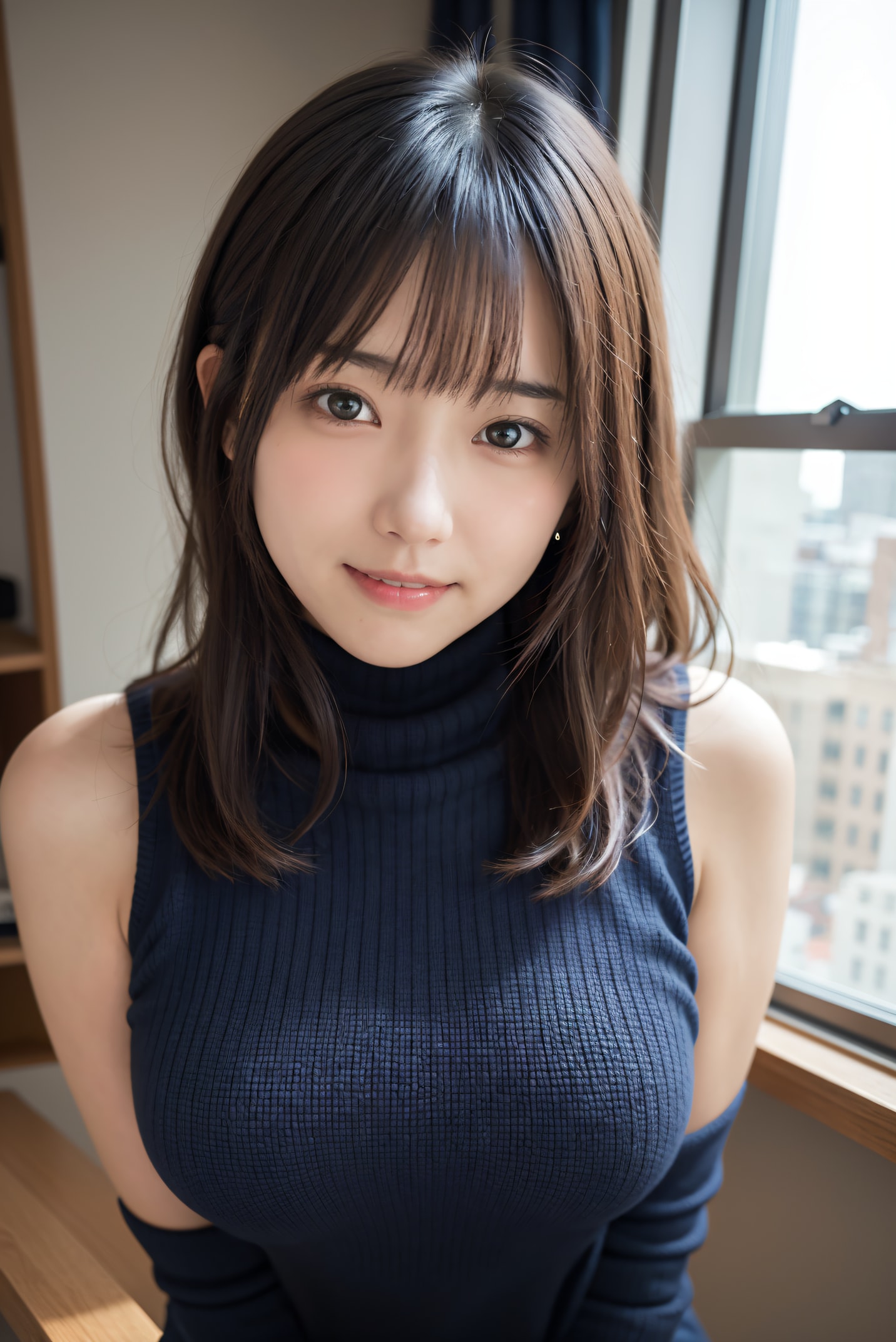 セーター姿のOL 4 | chichi-pui（ちちぷい）AIグラビア・AIフォト専用の投稿＆生成サイト