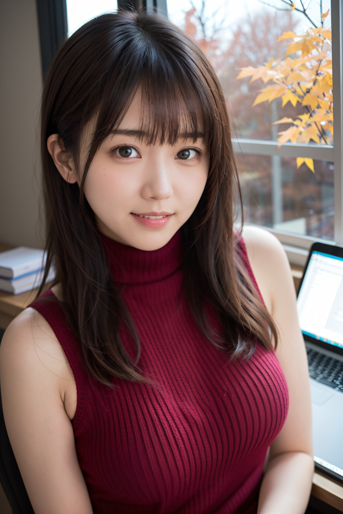 セーター姿のOL 4 | chichi-pui（ちちぷい）AIグラビア・AIフォト専用の投稿＆生成サイト