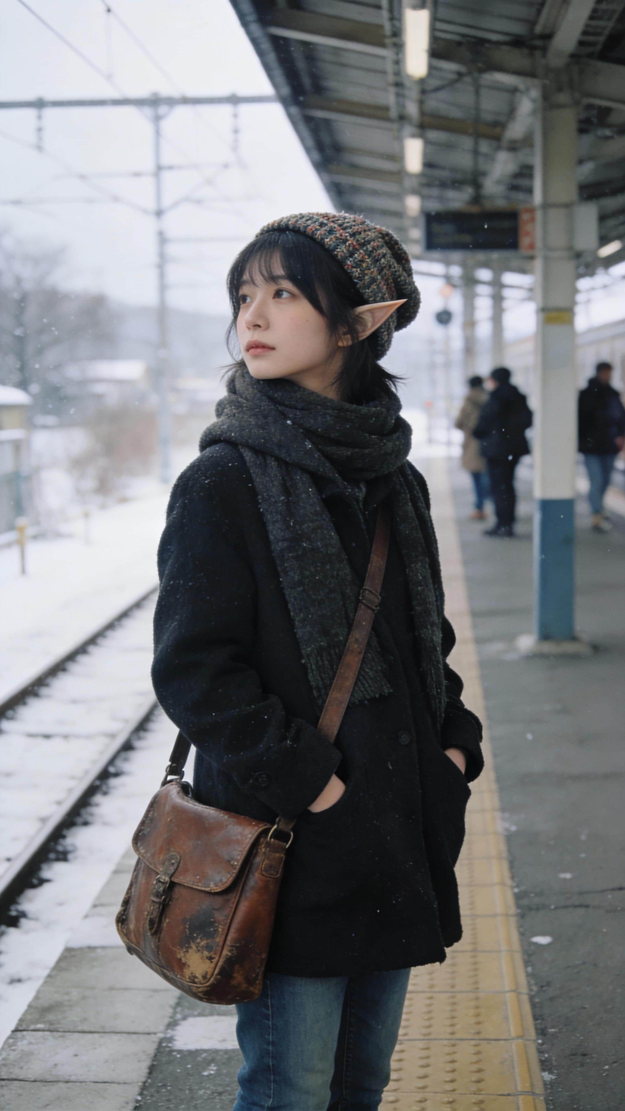 The Elf in the City Rain | chichi-pui（ちちぷい）AIグラビア・AIフォト専用の投稿＆生成サイト