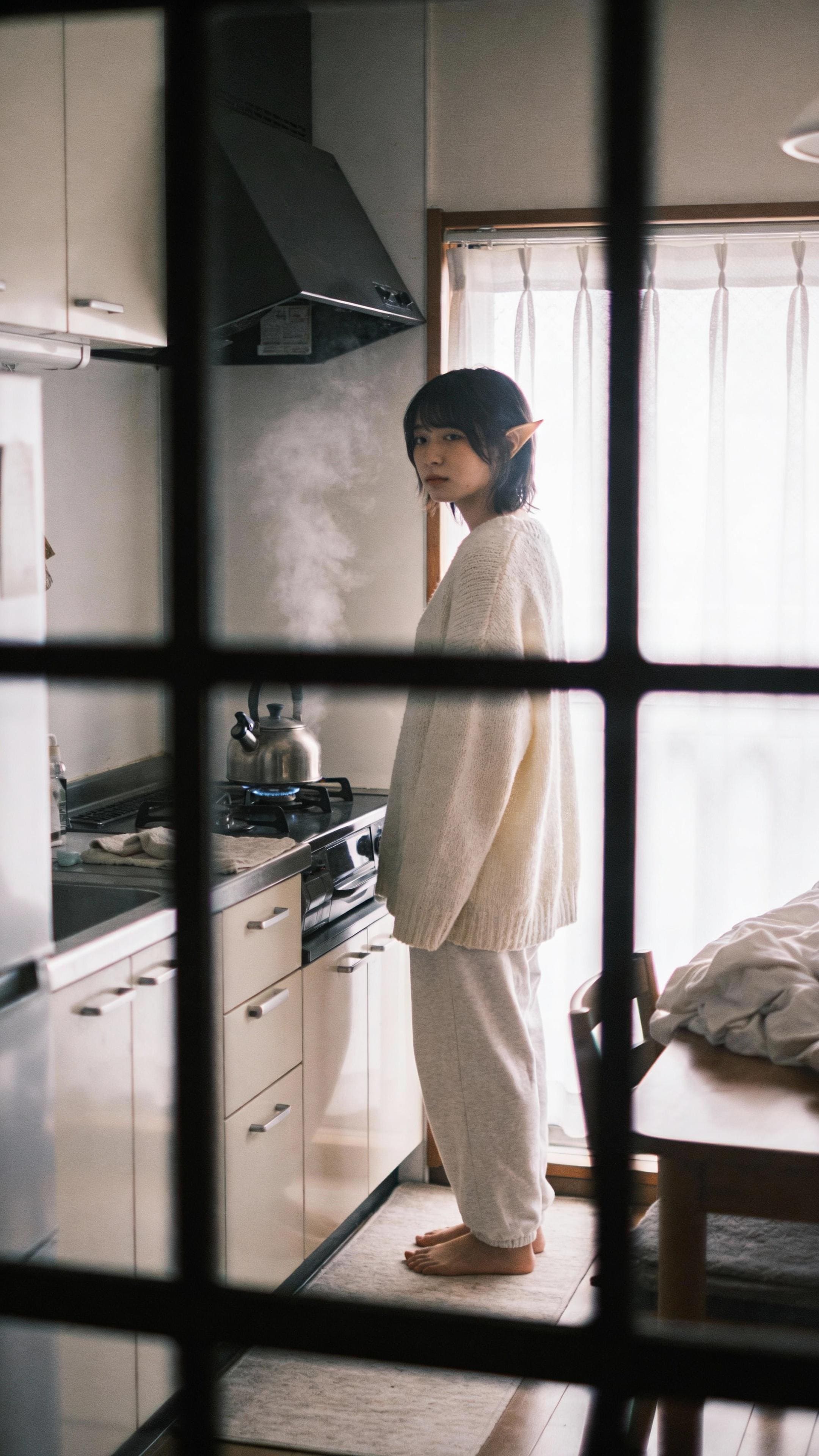 The Elf in the City Rain | chichi-pui（ちちぷい）AIグラビア・AIフォト専用の投稿＆生成サイト