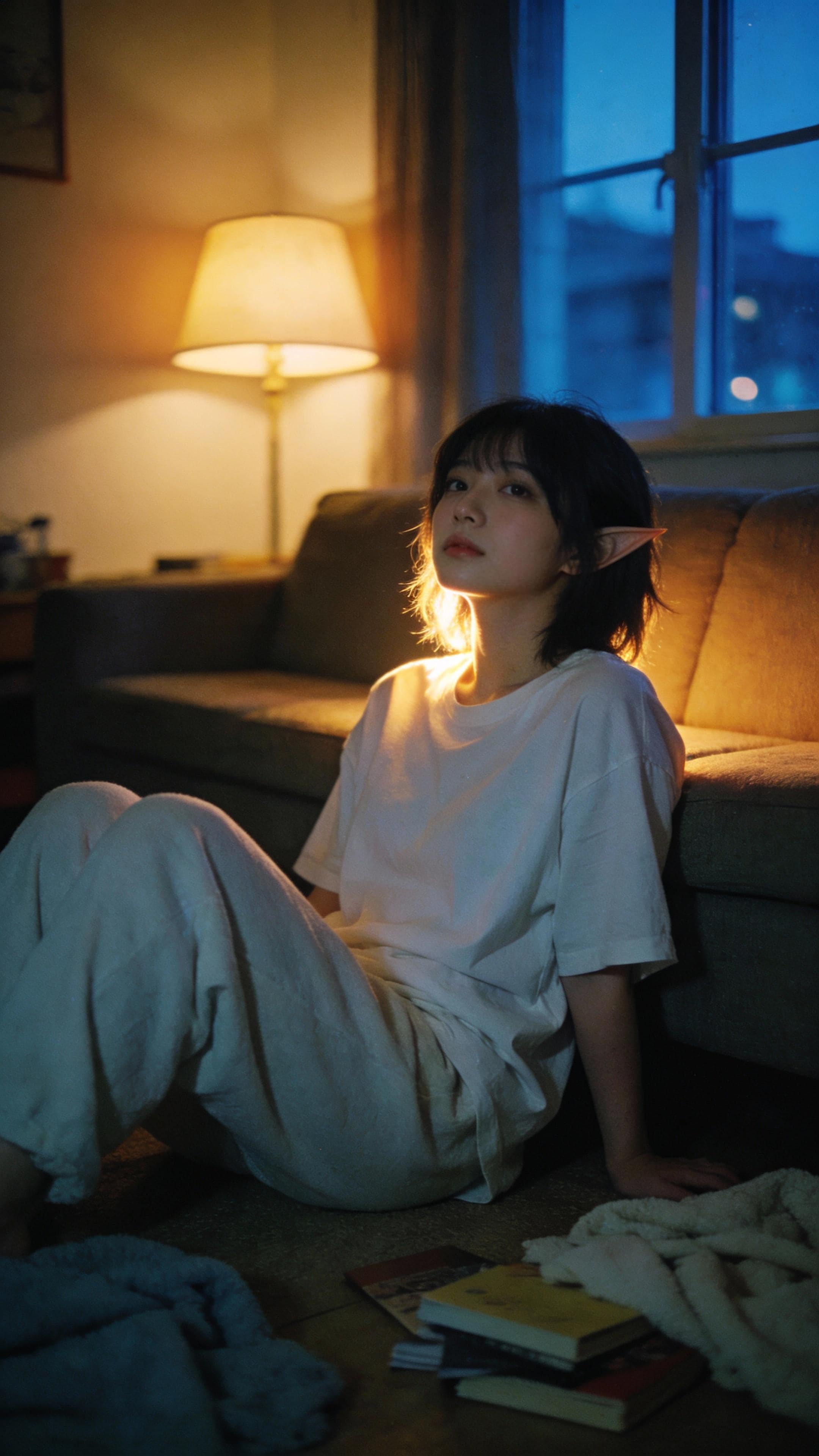 The Elf in the City Rain | chichi-pui（ちちぷい）AIグラビア・AIフォト専用の投稿＆生成サイト