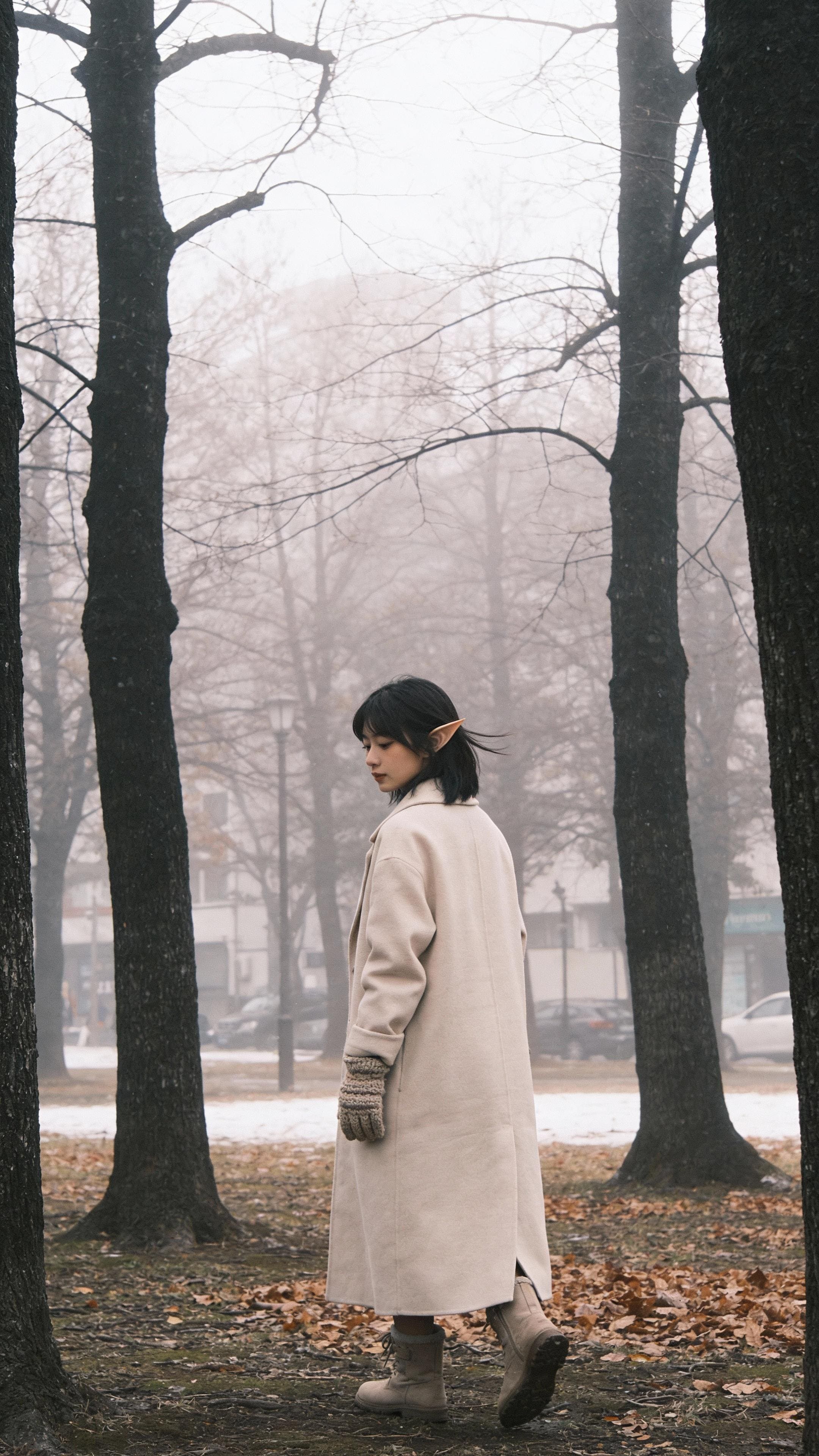 The Elf in the City Rain | chichi-pui（ちちぷい）AIグラビア・AIフォト専用の投稿＆生成サイト