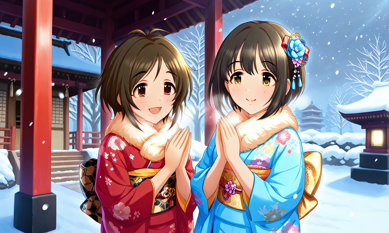 雪化粧の社に響く、新春の願い | chichi-pui（ちちぷい）AIイラスト専用の投稿＆生成サイト