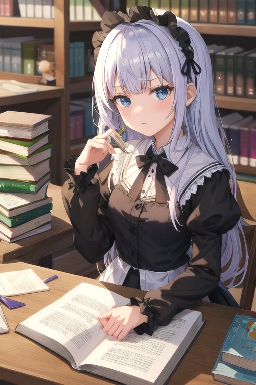 図書館のゴスロリ | chichi-pui（ちちぷい）AIイラスト専用の投稿＆生成サイト