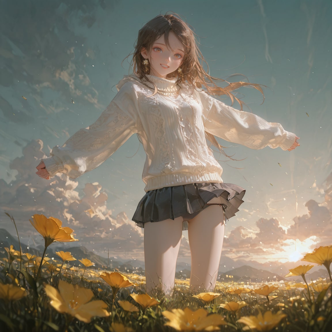 Winter Jasmine flower Girl (1/16) | chichi-pui（ちちぷい）AIイラスト専用の投稿＆生成サイト