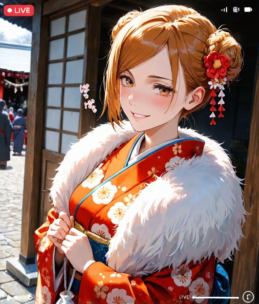 あったかもしれない未来(初詣) 釘崎野薔薇 018 | chichi-pui（ちちぷい）AIイラスト専用の投稿＆生成サイト