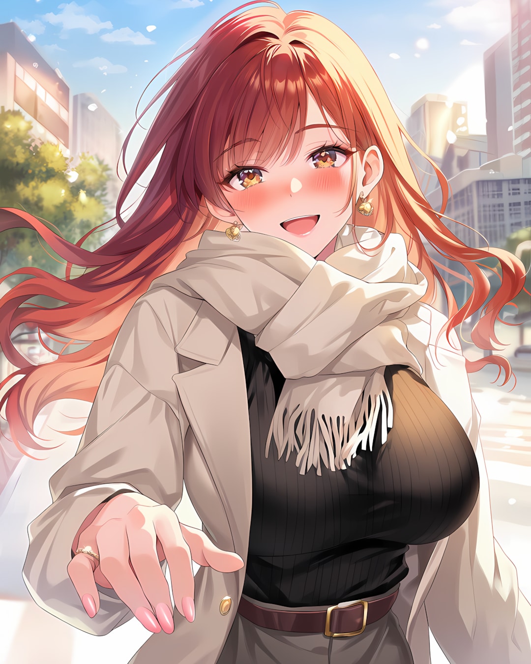 ☀️冬朝デートのお散歩コート ️💕 | chichi-pui（ちちぷい）AIイラスト専用の投稿＆生成サイト