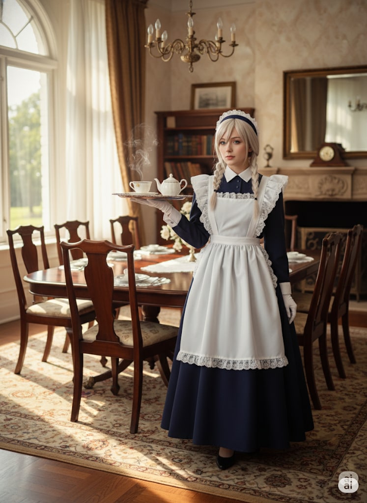 【エレナ大尉】午後のお茶の時間です。 | chichi-pui（ちちぷい）AIグラビア・AIフォト専用の投稿＆生成サイト