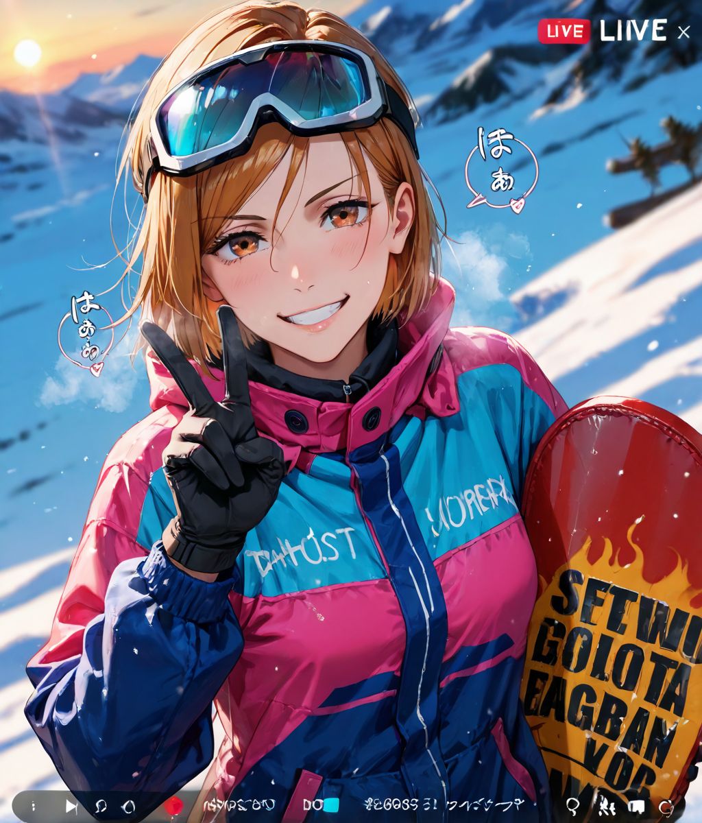 あったかもしれない未来(修学旅行でスノーボード) 釘崎野薔薇 008 | chichi-pui（ちちぷい）AIイラスト専用の投稿＆生成サイト