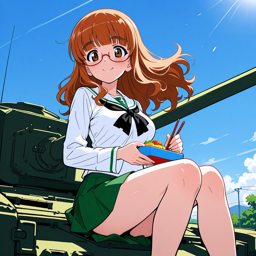 戦車とお弁当と武部殿 | chichi-pui（ちちぷい）AIイラスト専用の投稿＆生成サイト