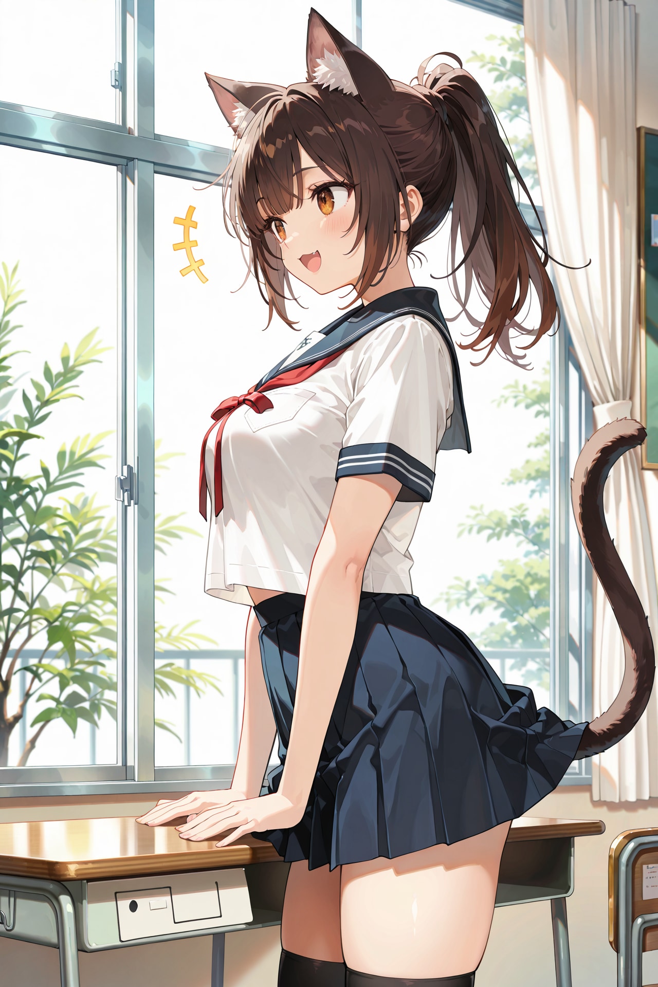 教室のネコミミあかりん撮影会 Y926 | chichi-pui（ちちぷい）AIイラスト専用の投稿＆生成サイト