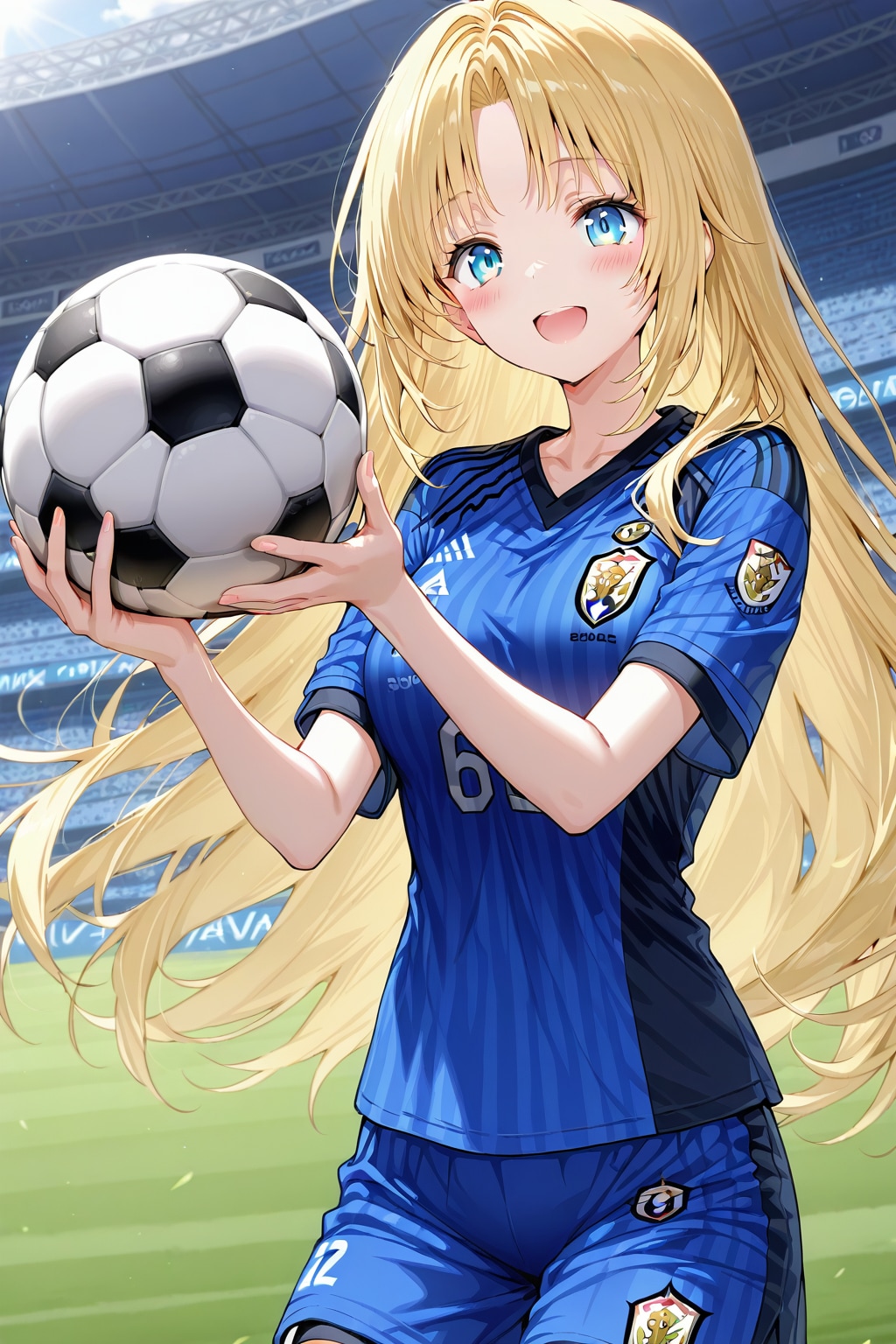 金髪のサッカー少女 | chichi-pui（ちちぷい）AIイラスト専用の投稿＆生成サイト