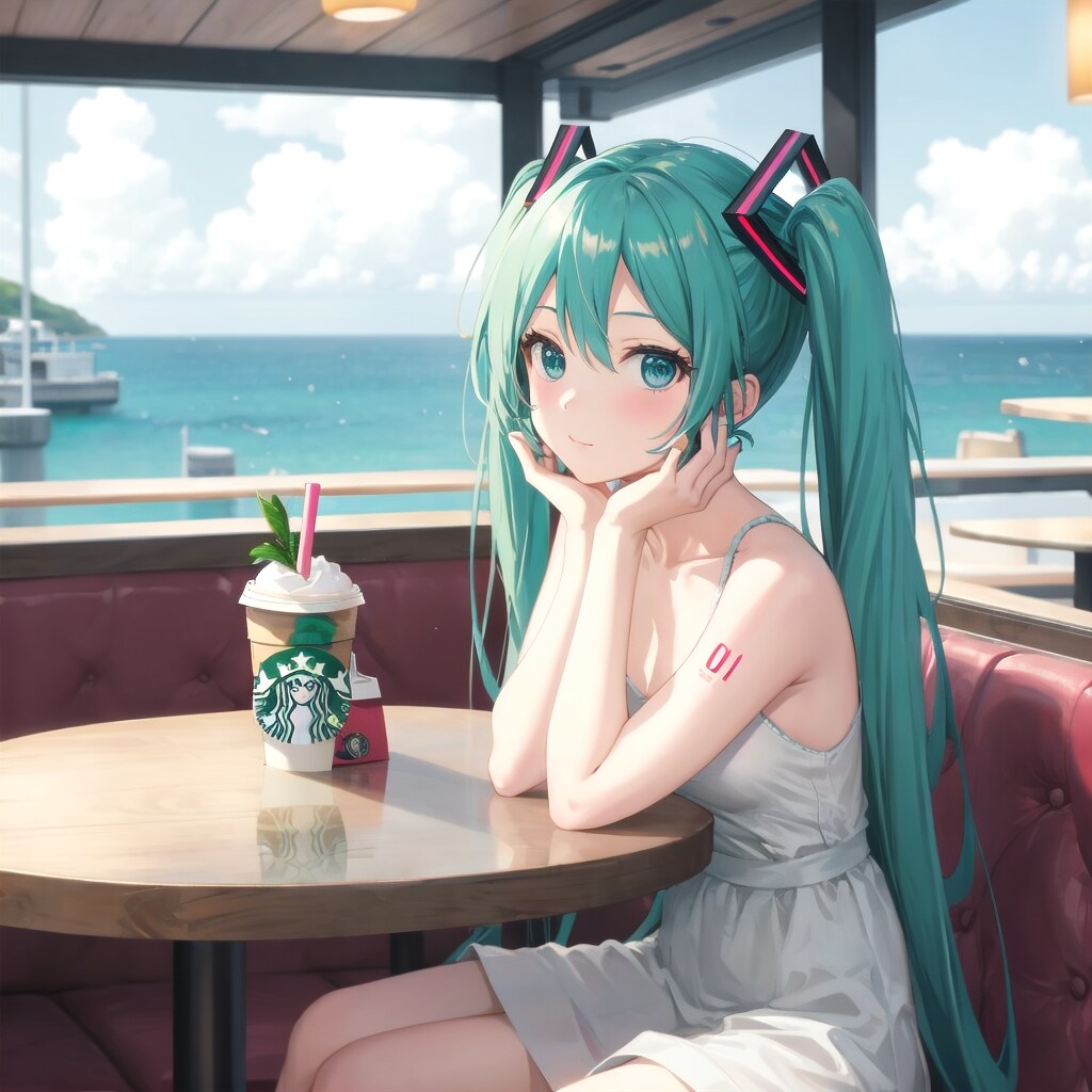 B4V 海の見えるレストラン | chichi-pui（ちちぷい）AIイラスト専用の投稿＆生成サイト