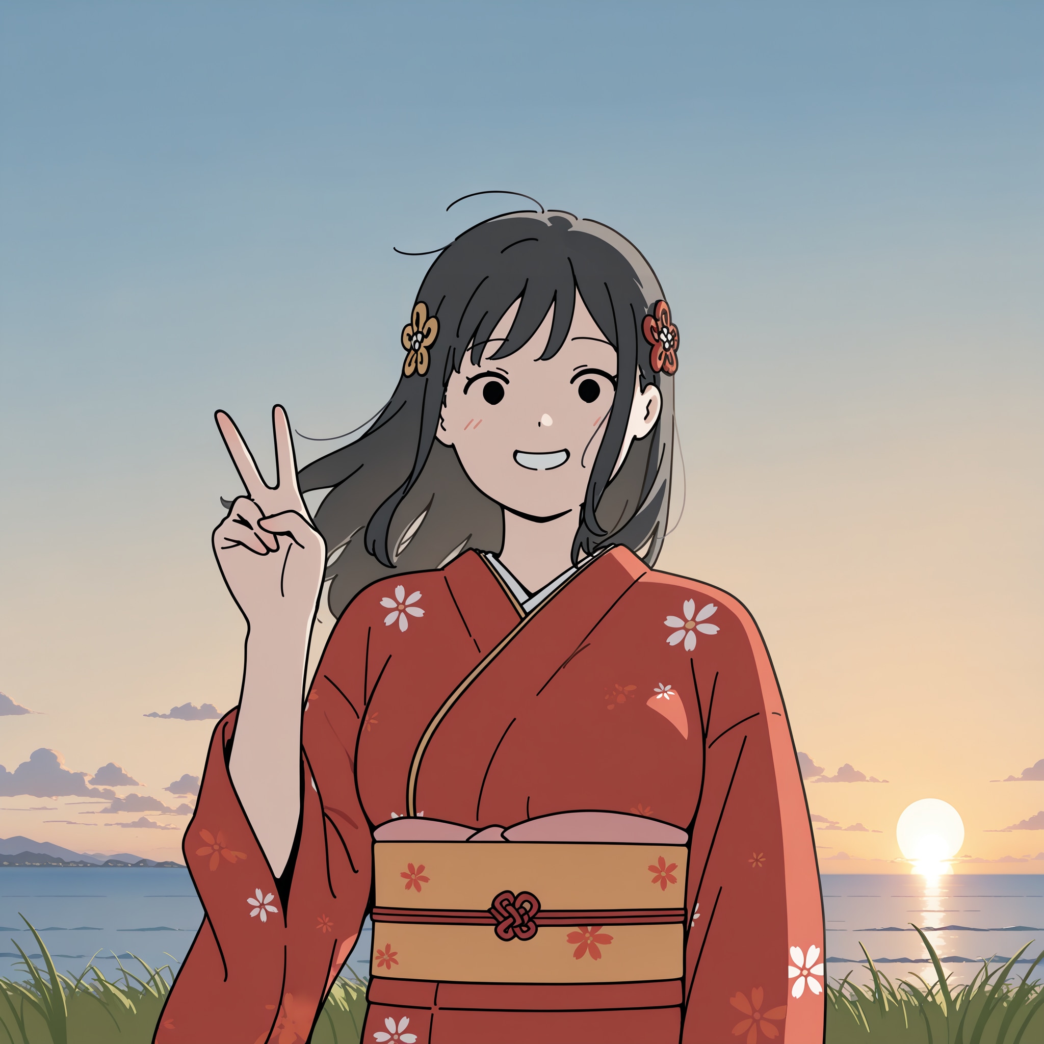 初詣で初日の出🌞 | chichi-pui（ちちぷい）AIイラスト専用の投稿＆生成サイト