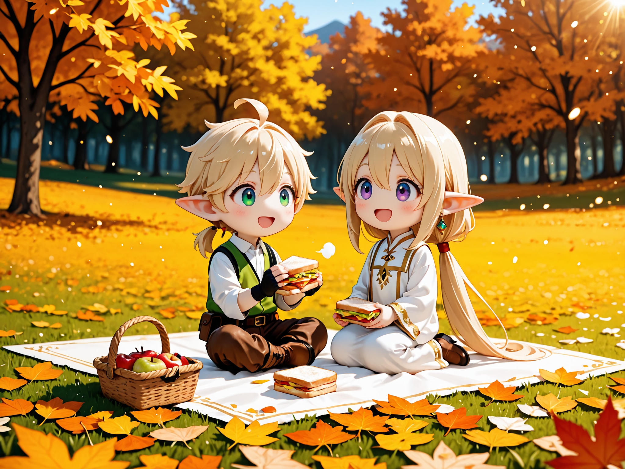 なかよしコンビで紅葉狩り | chichi-pui（ちちぷい）AIイラスト専用の投稿＆生成サイト