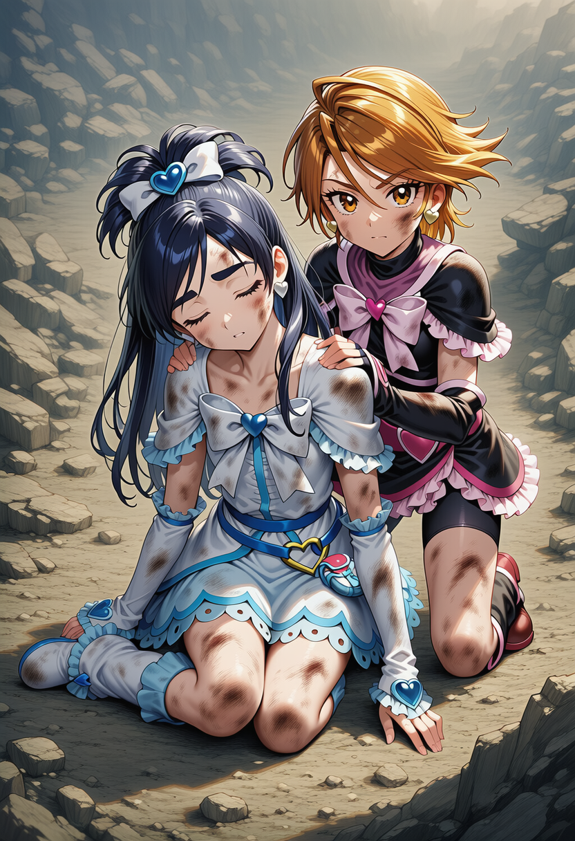 追い詰められた2人 | chichi-pui（ちちぷい）AIイラスト専用の投稿＆生成サイト