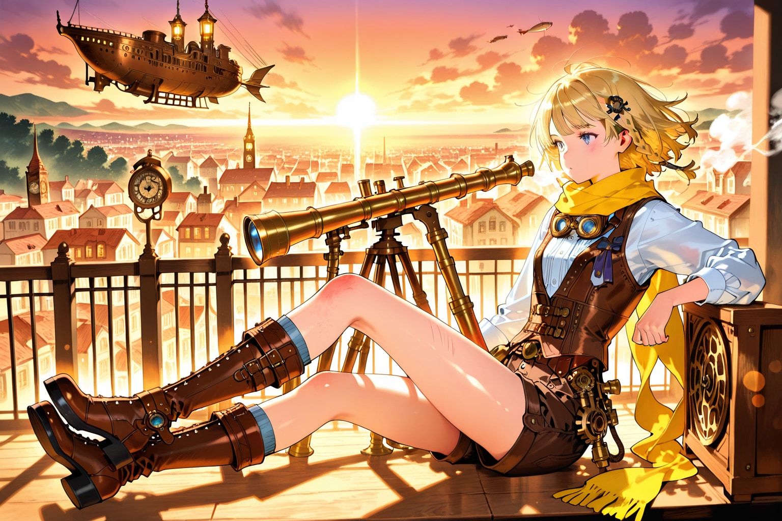 夕焼けの町 | chichi-pui（ちちぷい）AIイラスト専用の投稿＆生成サイト