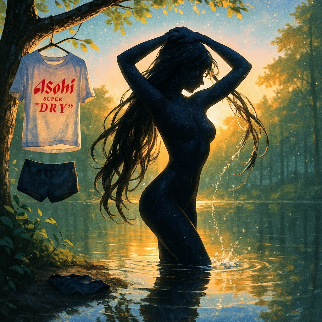 水浴びをする女性 | chichi-pui（ちちぷい）AIイラスト専用の投稿＆生成サイト