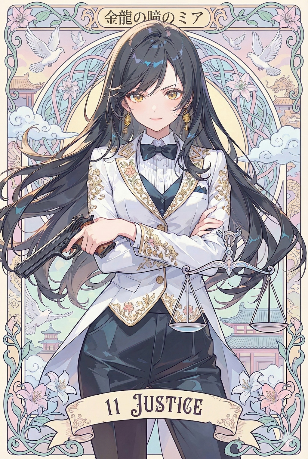 守護霊『ジャスティス・ダヴ』 -剣華夢幻 ドリームクルセイダーズ- | chichi-pui（ちちぷい）AIイラスト専用の投稿＆生成サイト