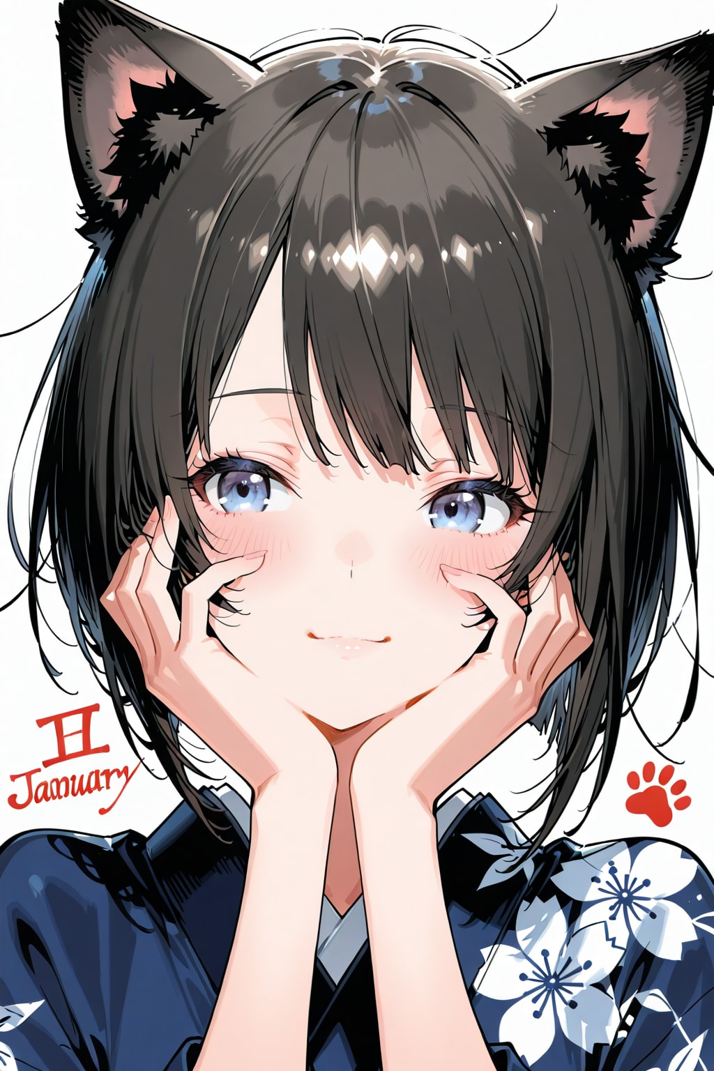 着物を褒められた黒猫ちゃん2 | chichi-pui（ちちぷい）AIイラスト専用の投稿＆生成サイト