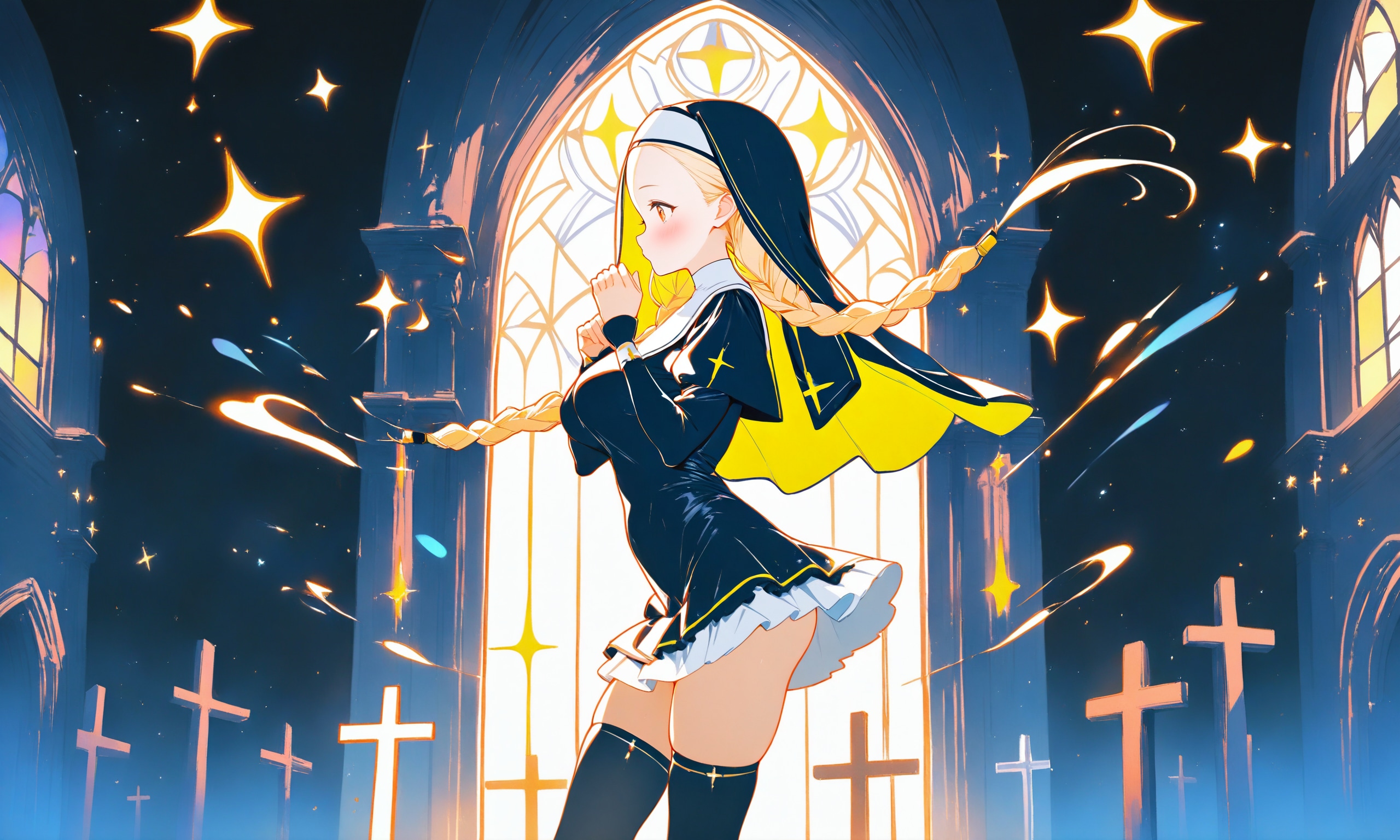 墓場と教会と修道女XL | chichi-pui（ちちぷい）AIイラスト専用の投稿＆生成サイト