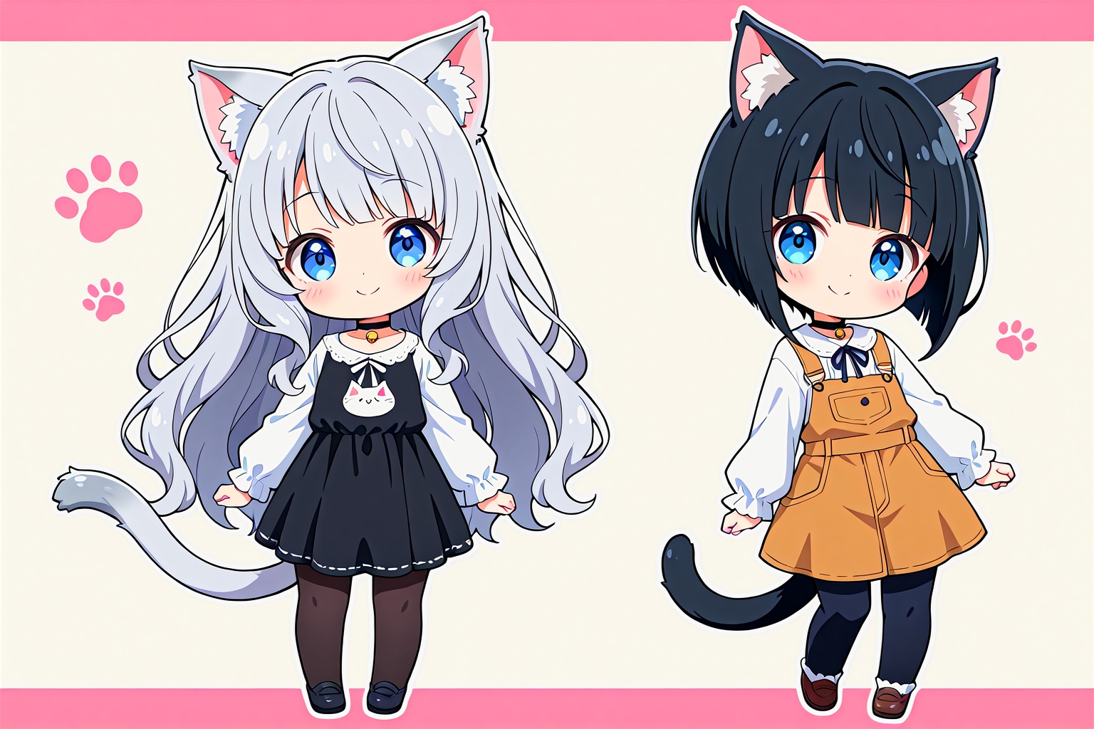 うちの子SD化・クロミナ＆ユキネ | chichi-pui（ちちぷい）AIイラスト専用の投稿＆生成サイト