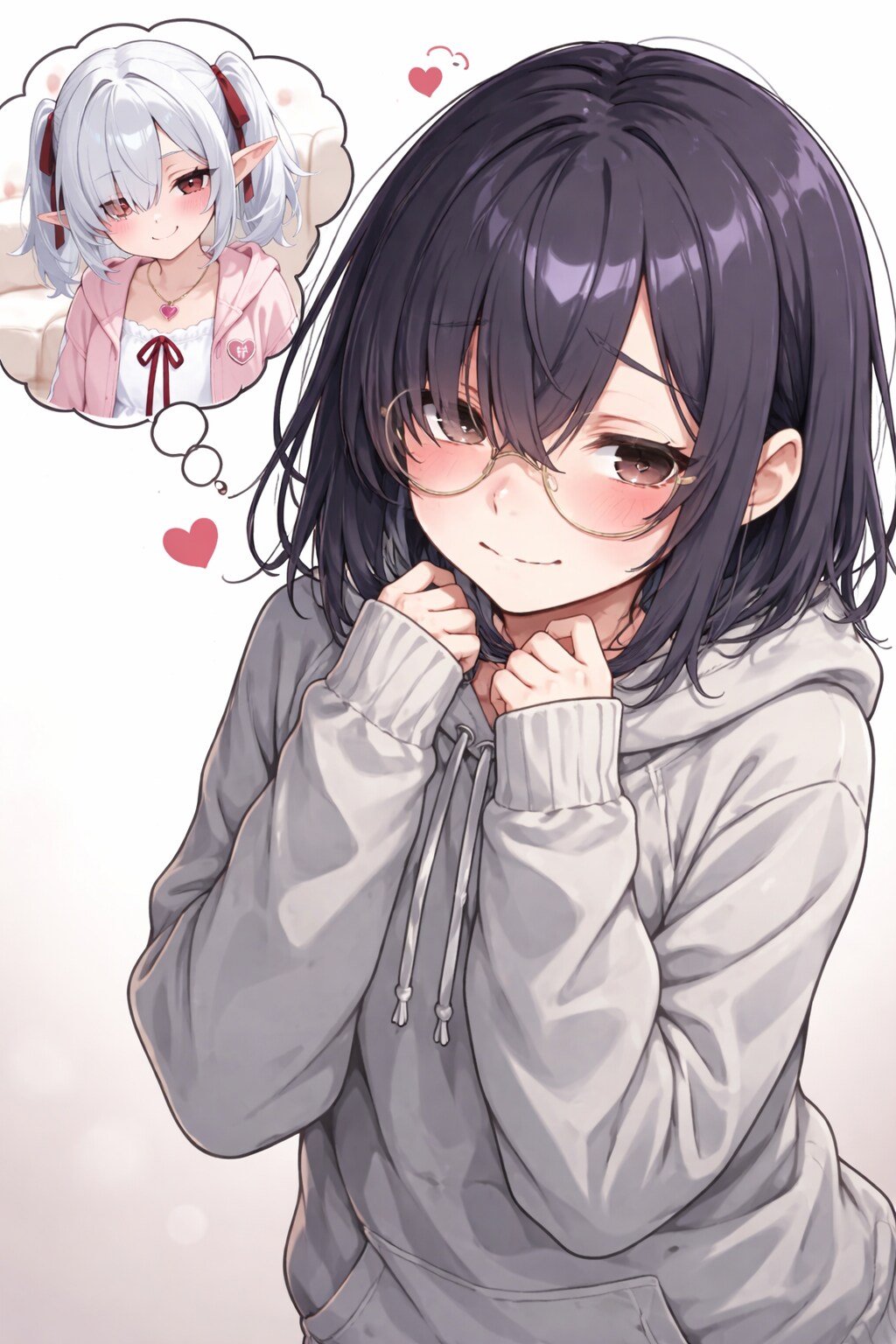 シロネちゃんを思い出してニヤつくメカクレちゃん | chichi-pui（ちちぷい）AIイラスト専用の投稿＆生成サイト