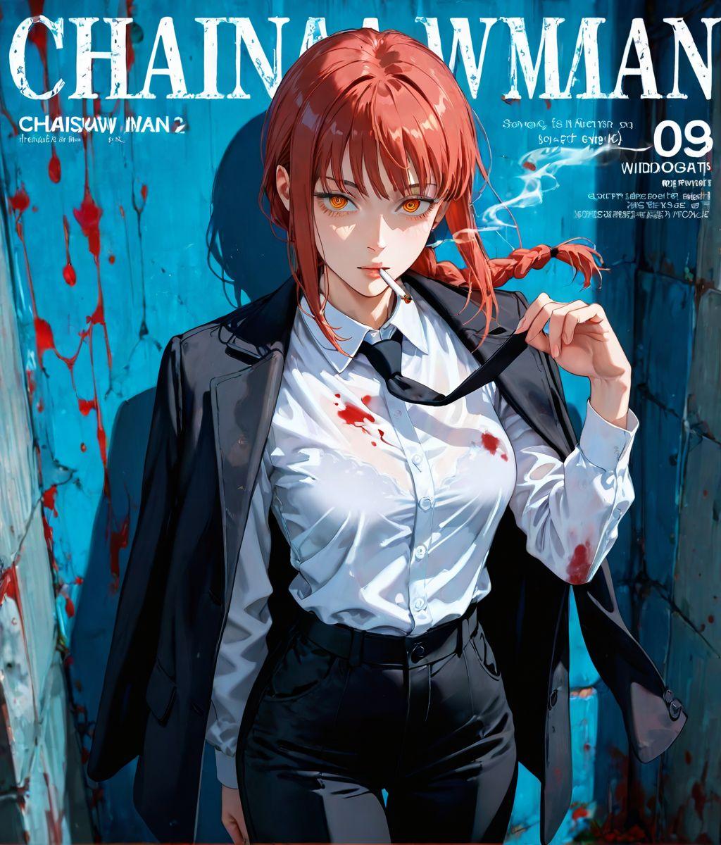 マキマ（謎な雑誌の表紙風） 003 | chichi-pui（ちちぷい）AIイラスト専用の投稿＆生成サイト