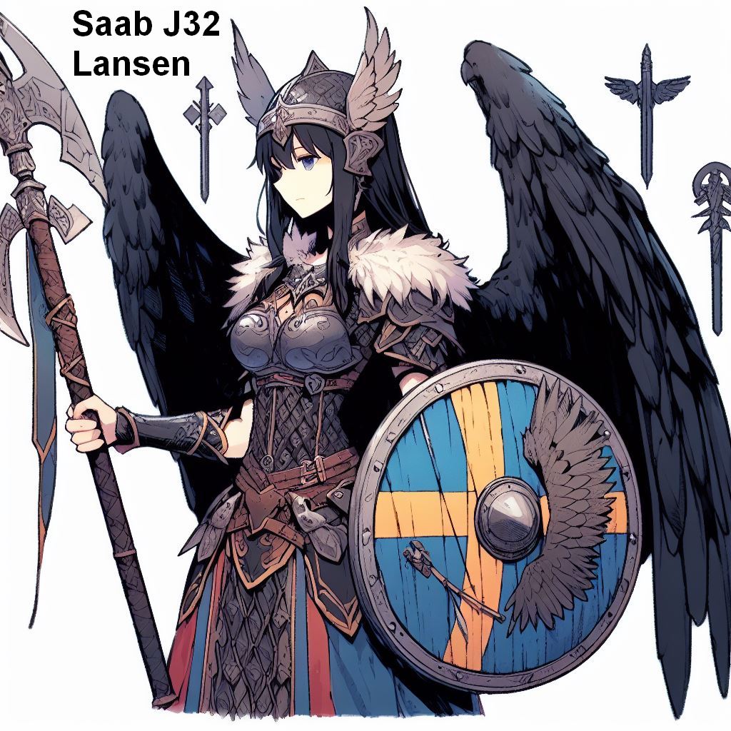 Saab J32 Lansen(擬人化) | chichi-pui（ちちぷい）AIイラスト専用の投稿＆生成サイト