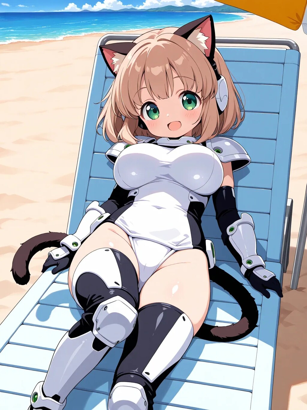 Lovely Girls Cat Commando (KOHARU) on Vacation | chichi-pui（ちちぷい）AIイラスト ...