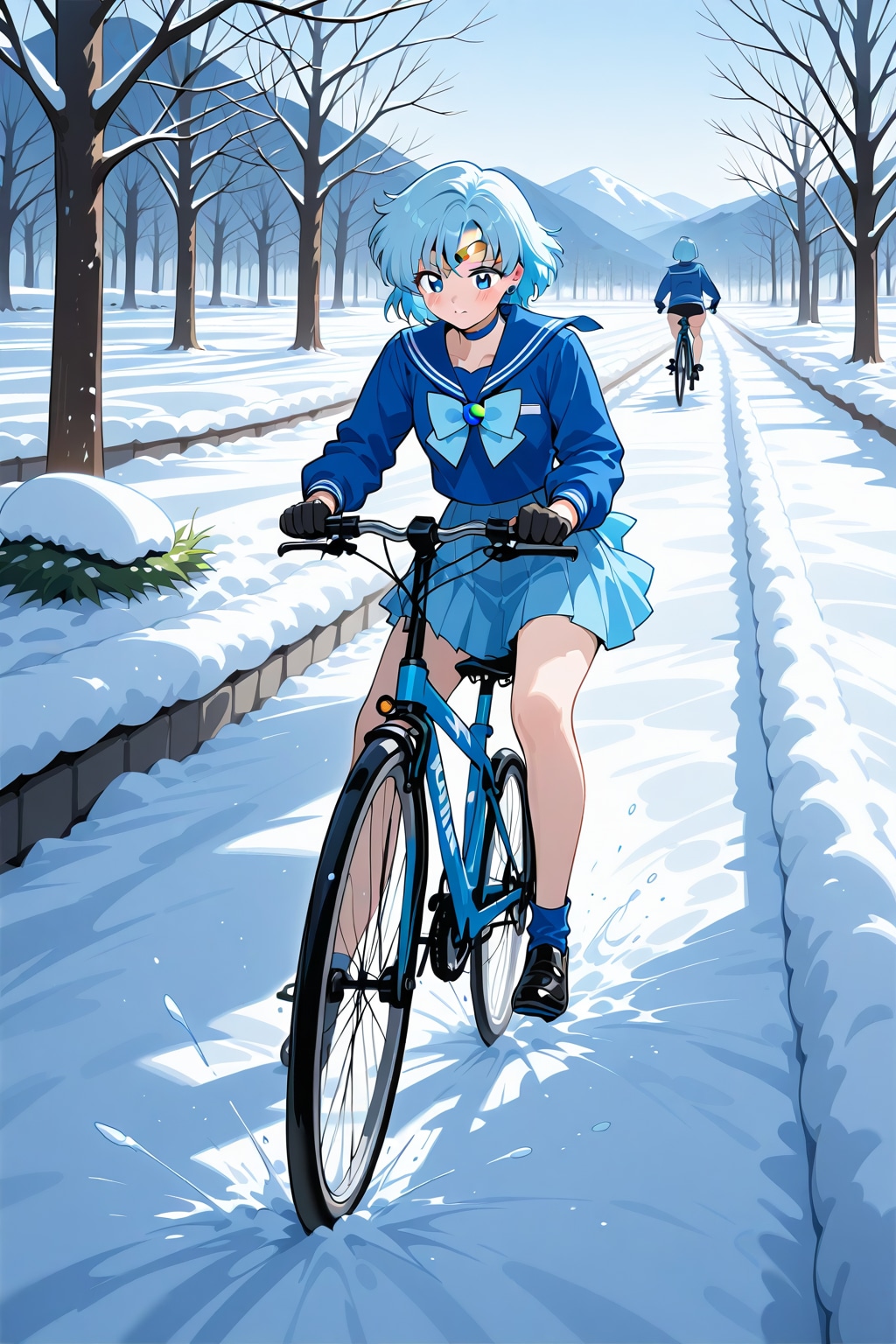 自転車に乗るセー〇ー戦士_UL | chichi-pui（ちちぷい）AIイラスト専用の投稿＆生成サイト