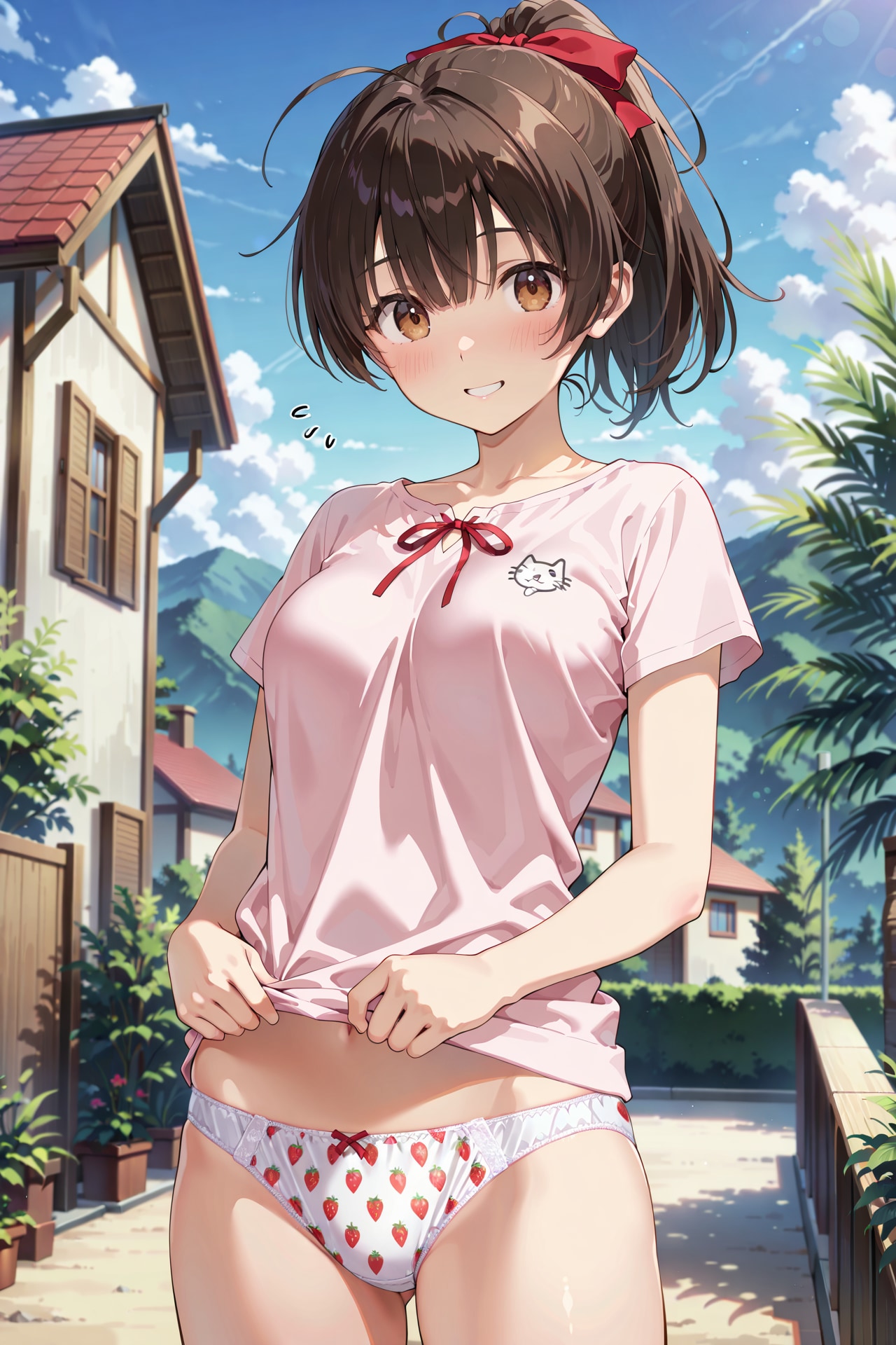 【撮影会】田舎で過ごす、ちょっと特別な夏（路地裏） Z428 | chichi-pui（ちちぷい）AIイラスト専用の投稿＆生成サイト