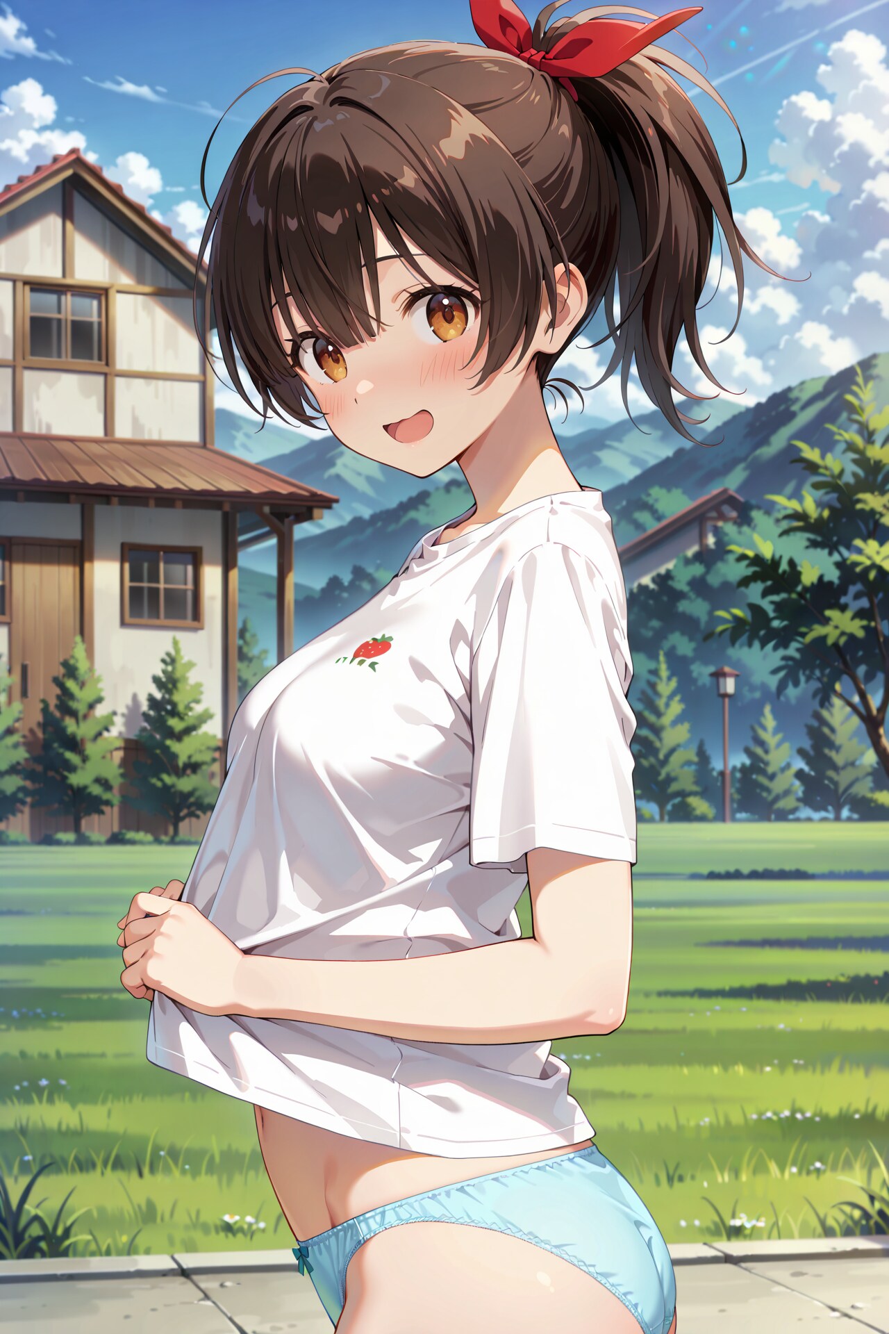 【撮影会】田舎で過ごす、ちょっと特別な夏（路地裏） Z428 | chichi-pui（ちちぷい）AIイラスト専用の投稿＆生成サイト