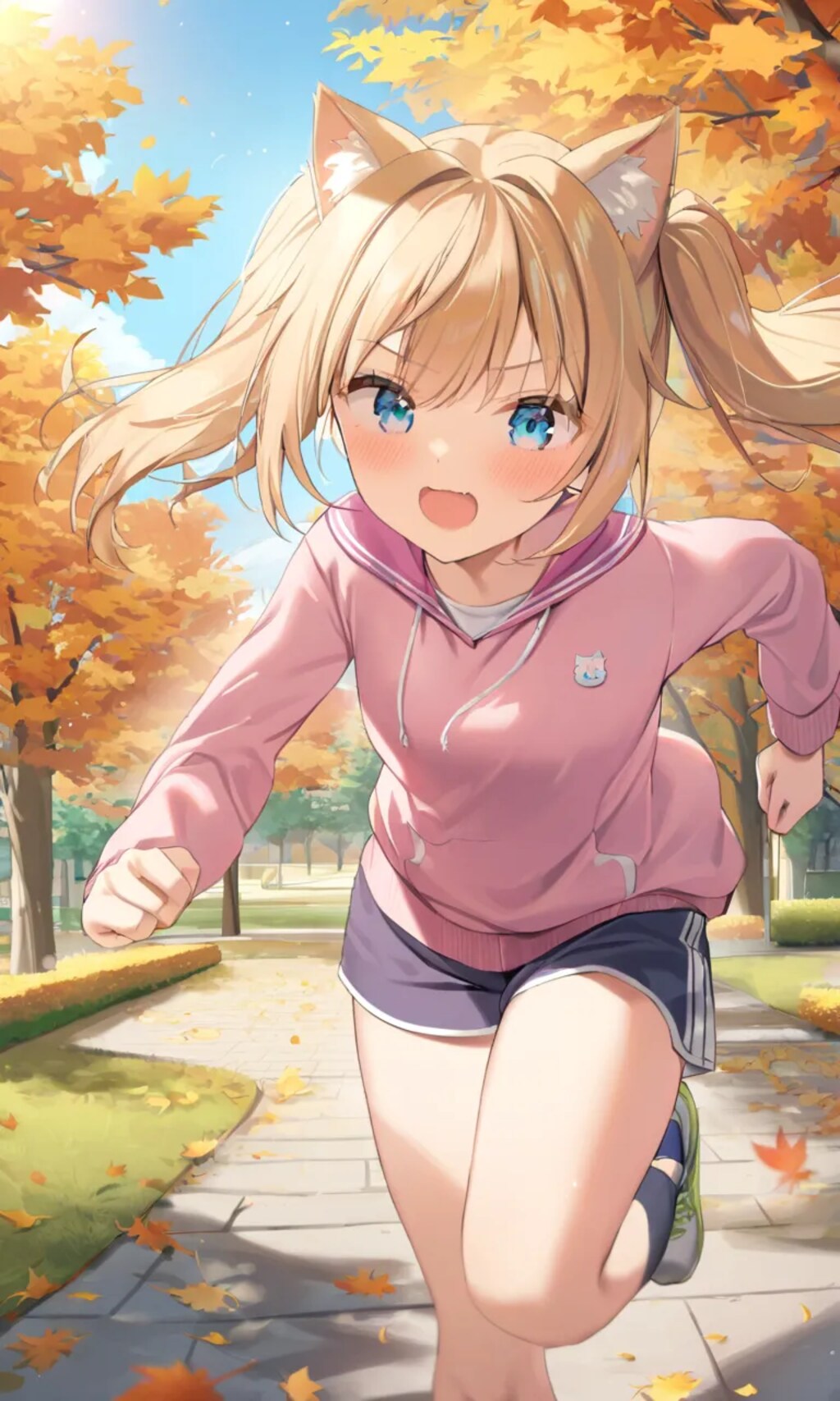 こるり「走る走るよ」まや「頑張るねぇ」 | chichi-pui（ちちぷい）AIイラスト専用の投稿＆生成サイト